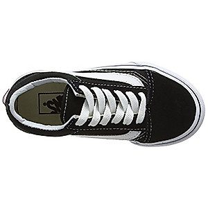 Vans Kids Old Skool Black/True White Skate Shoe, Black/White, 3 Little Kid