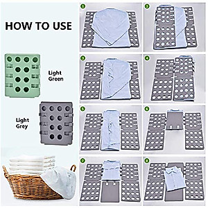XHUJBOARD Adjustable Adult Clothes Folding Board, T Shirts Sweater Hoodie Fleeces Hoody Clothes Folder Durable Plastic Laundry folders Folding Boards flipfold, Light Green
