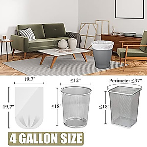 Small Trash Bags 4 Gallon - Unscented 4 Gallon Trash Bag Small Garbage Bags, Bathroom Trash Bags for Office Kitchen Bedroom, White 4 Gal Small Trash Can Liners, 80 Count