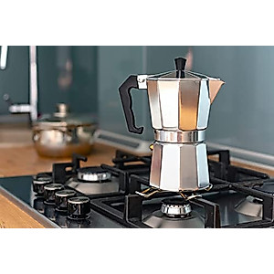 Xiaozan Stovetop Espresso Maker, 6 Cup Moka Pot, Classic Italian Style Espresso Pot, Easy to Operate & Quick Cleanup, Food Grade Aluminium, Silver