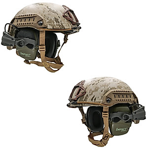 Tactical Helmet ARC Track Adapter for Tactical Electronic Shooting Earmuff Compatible Howard Leight Impact Sport Headset (Gray)