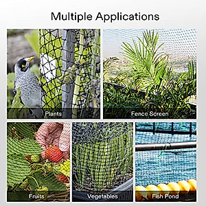 VIVOSUN Garden Netting, 7.5' x 65' Reusable Protection Net Mesh, Black Heavy Duty Trellis Netting, Garden Block Netting for Plants, Fruit Trees, Vegetables and Other Animals