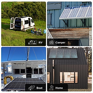ECO-WORTHY 200 Watt 12V Complete Solar Panel Starter Kit for RV Off Grid with Battery and Inverter: 200W Solar Panels+30A Charge Controller+50Ah Lithium Battery+600W Solar Power Inverter