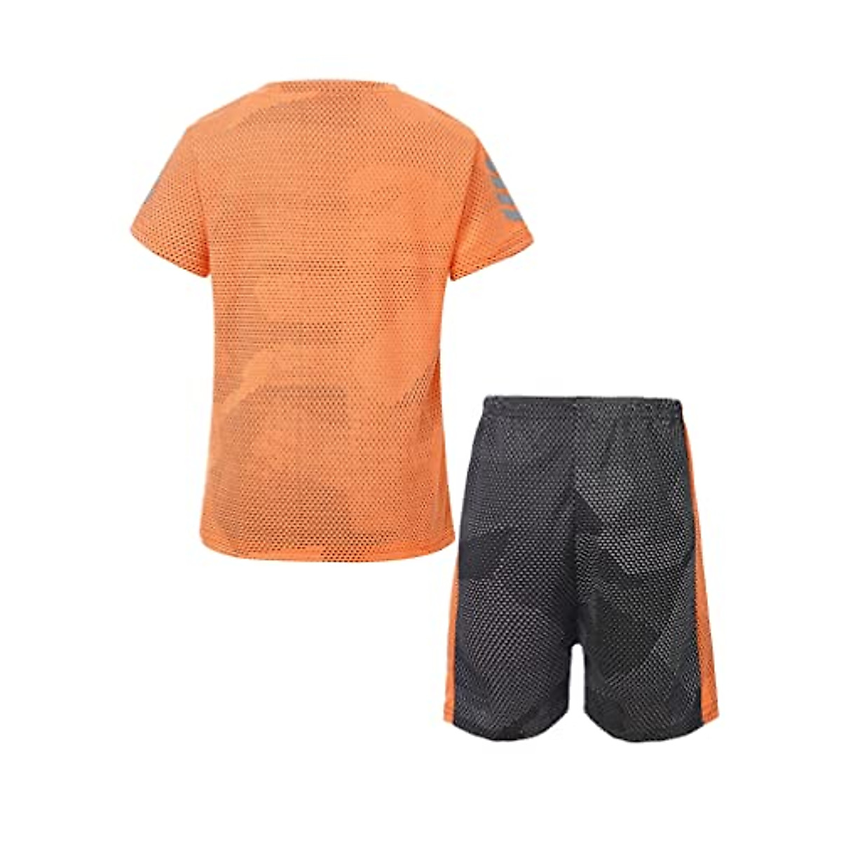 Fldy Boys Soccer Sports Training Uniforms Kids Youth Athletic Football Soccer Jersey Shirt and Shorts Kit Orange 11-12 Years