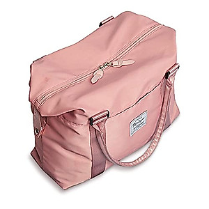 Womens travel bags, weekender carry on for women, sports Gym Bag, workout duffel bag, overnight shoulder Bag fit 15.6 inch Laptop Pink Large