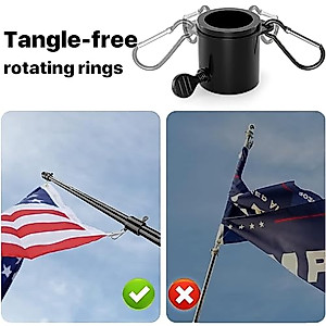 Flag Poles for Outside House, 5FT Flagpole Kit for American Flag - Professional Metal Flag Poles for Garden Yard - Residential or Commercial Flag Pole with Two-Position Bracket Holders Black