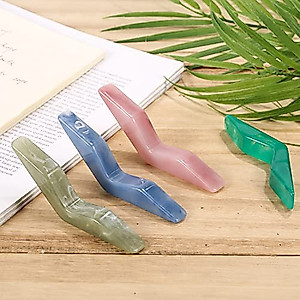 4pcs Book Page Holder, Thumb Bookmark Resin Page Holder Spreader Thumb Savers Book Accessories Gifts for Reading Lovers Bookworm Students Teachers (4 Colors)