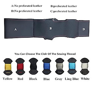 CarXs Hand Sewing Leather Black Car Steering Wheel Cover,Fit for Mercedes Benz R320 R400 R350 GL450 ML350 Car Accessories