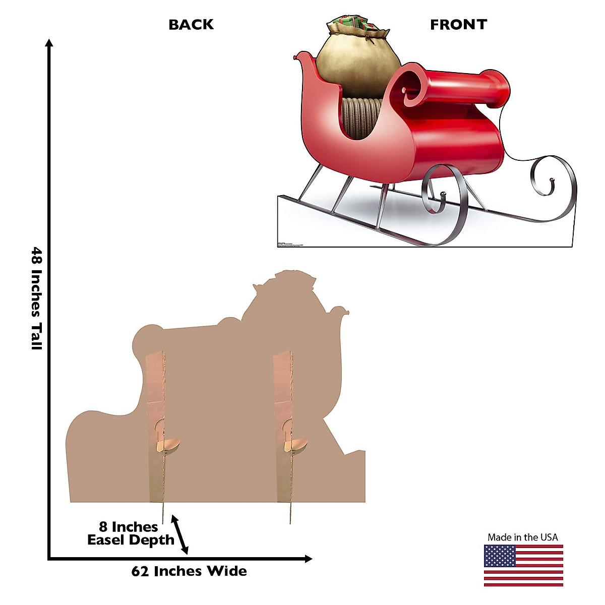 Cardboard People Santa's Sleigh Life Size Cardboard Cutout Standup