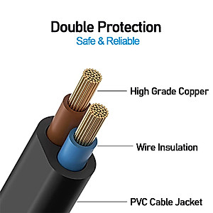 TONIWA AC Power Cord Compatible with Sony PS5 / PS4 / PS3, Xbox One S/X, Xbox Series X/S Game Console, Roku Smart LED LCD HD TV