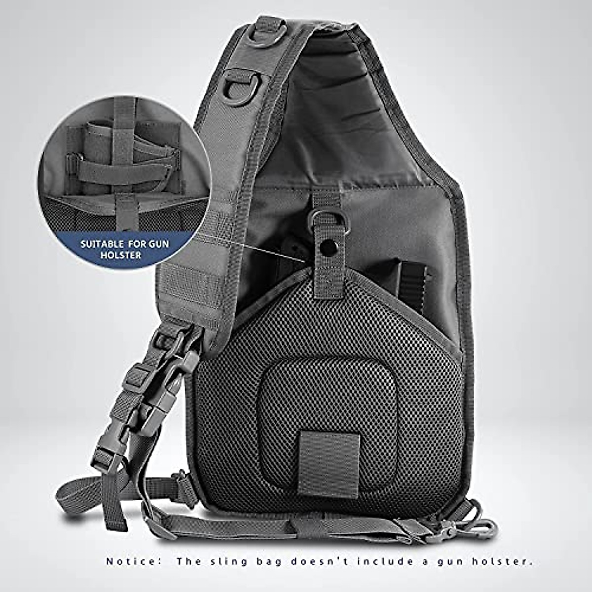 WINCENT Tactical Sling Bag Pack Military Rover Shoulder Sling Backpack Molle Assault Range Bag EDC Diaper Bag Day Pack Black