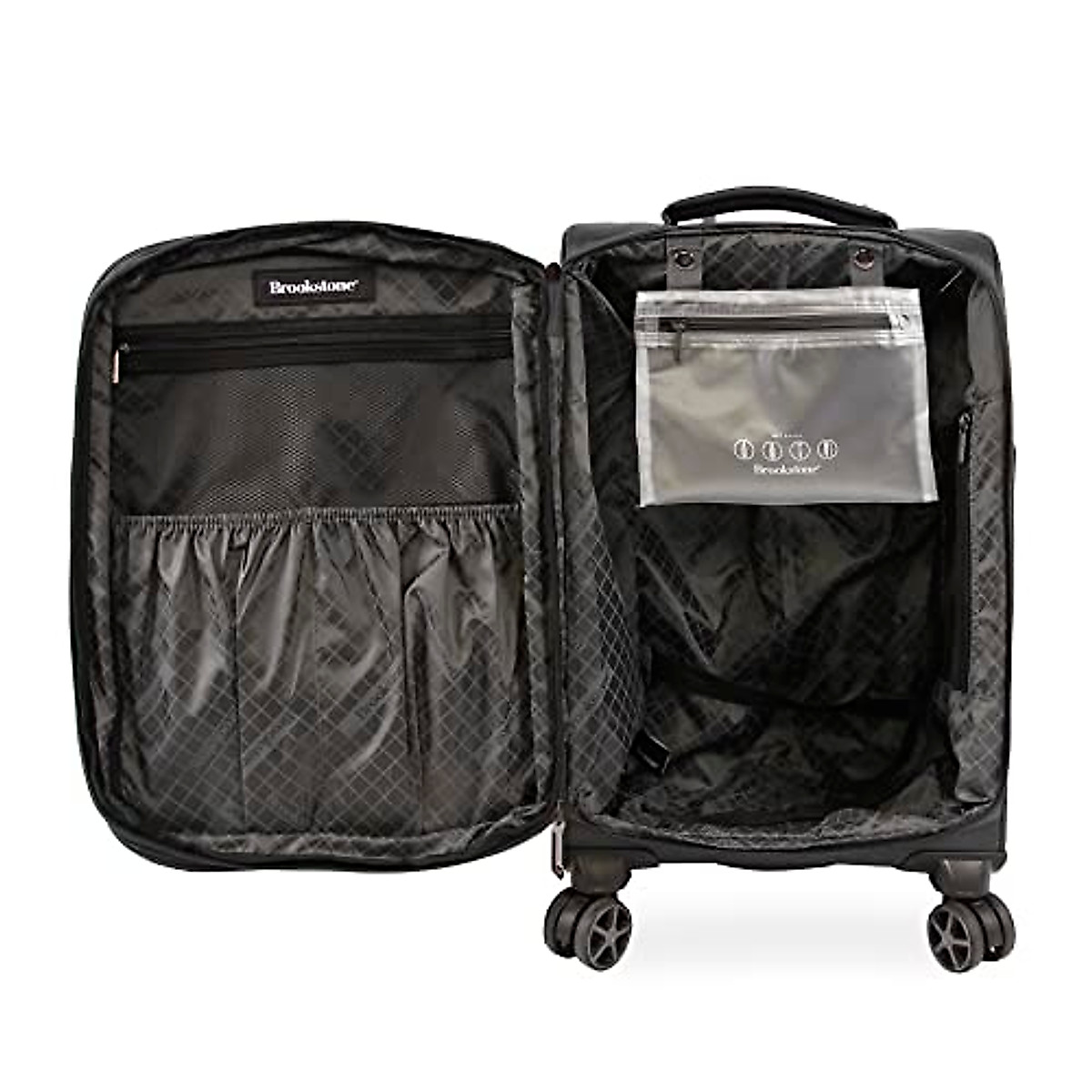Brookstone Luggage Harbor Spinner Suitcase, Dark Charcoal, Carry-On