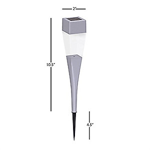 Solar Powered Lights (Set of 24)- LED Outdoor Stake Spotlight Fixture for Gardens, Pathways, and Patios by Pure Garden-Silver