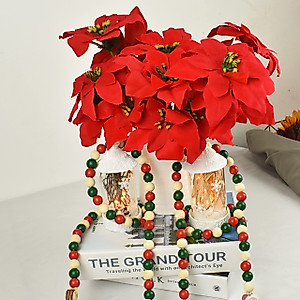 WISTART 30Pcs Christmas Artificial Poinsettia Flowers