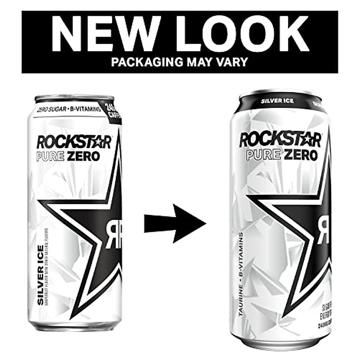 Rockstar Pure Zero Energy Drink, Fruit Punch, 0 Sugar, with Caffeine and Taurine, 16oz Cans (12 Pack) (Packaging May Vary)