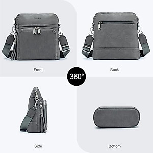 Roulens Crossbody Bag for Women,Lightweight Medium Crossbody Purse Soft Leather Women's Shoulder Handbags with Tassel