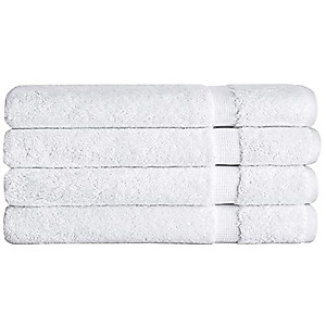 Personalized Monogrammed Towels | 4-Piece Set, 4 Wash Cloths (13"x13") | Premium Quality Decorative Turkish Cotton | Embroidered in The USA - Standalone Letter