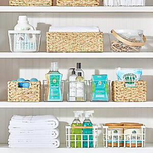 mDesign Deep Plastic Storage Organizer Storage Bin, Game and Comic Organization for Cabinet, Playroom, Shelves, or Closet - Holds Video Games, Tablets, DVDs, or Controllers, Ligne Collection - Clear