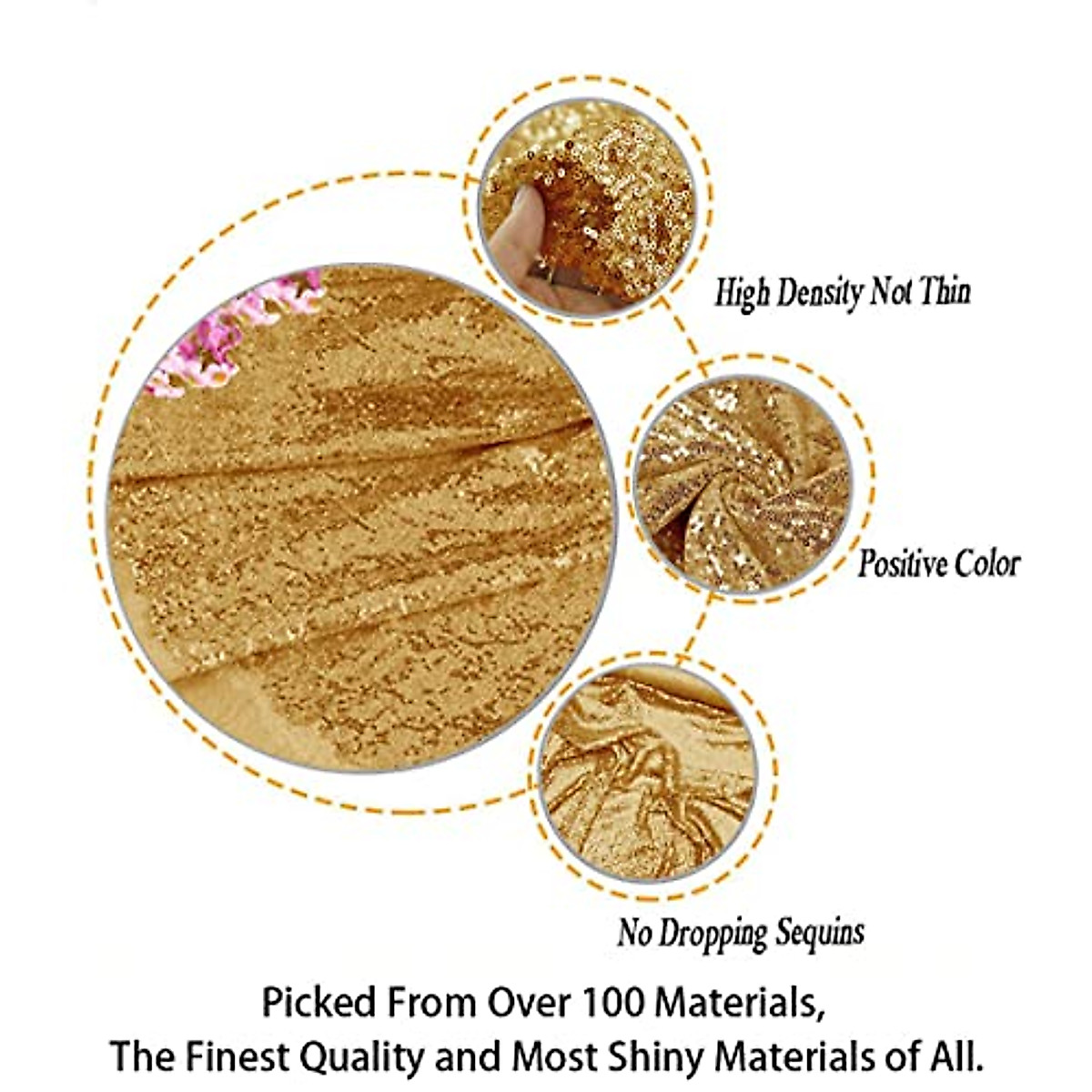 12 Feet 4 Yards Sequin Fabric, by The Yard, Sequin Fabric, Tablecloth, Linen, Sequin Tablecloth, Table Runner (Gold)