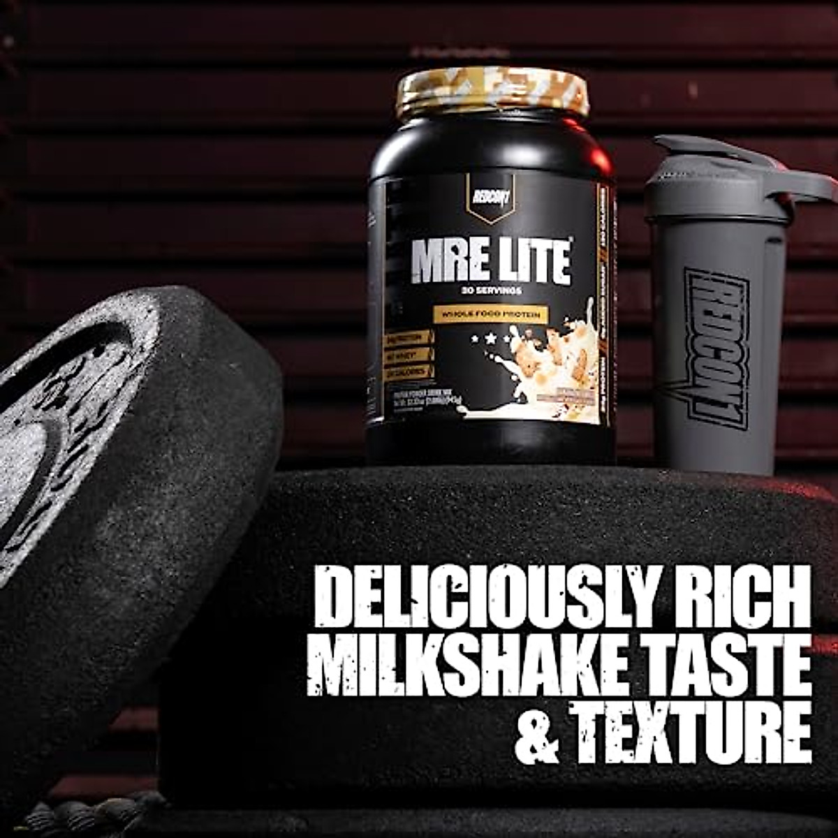 REDCON1 MRE Lite Meal Replacement Powder, Peanut Butter Cookie - Animal Based Whole Food Protein Blend with MCT Oil + Pea Protein - Keto Friendly, Low Carb & Whey Free Protein Supplement (1.92 lbs)