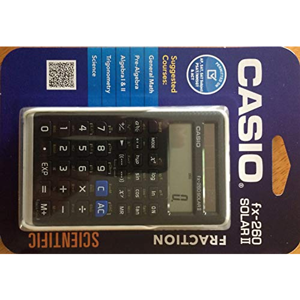 Casio FX 260 Solar II Scientific Calculator 5" x 0.6" x 2.9"
