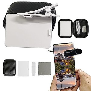2023 New Smartphone Camera Mirror Reflection Clip Kit, Cell Phone Lens Attachments (White)