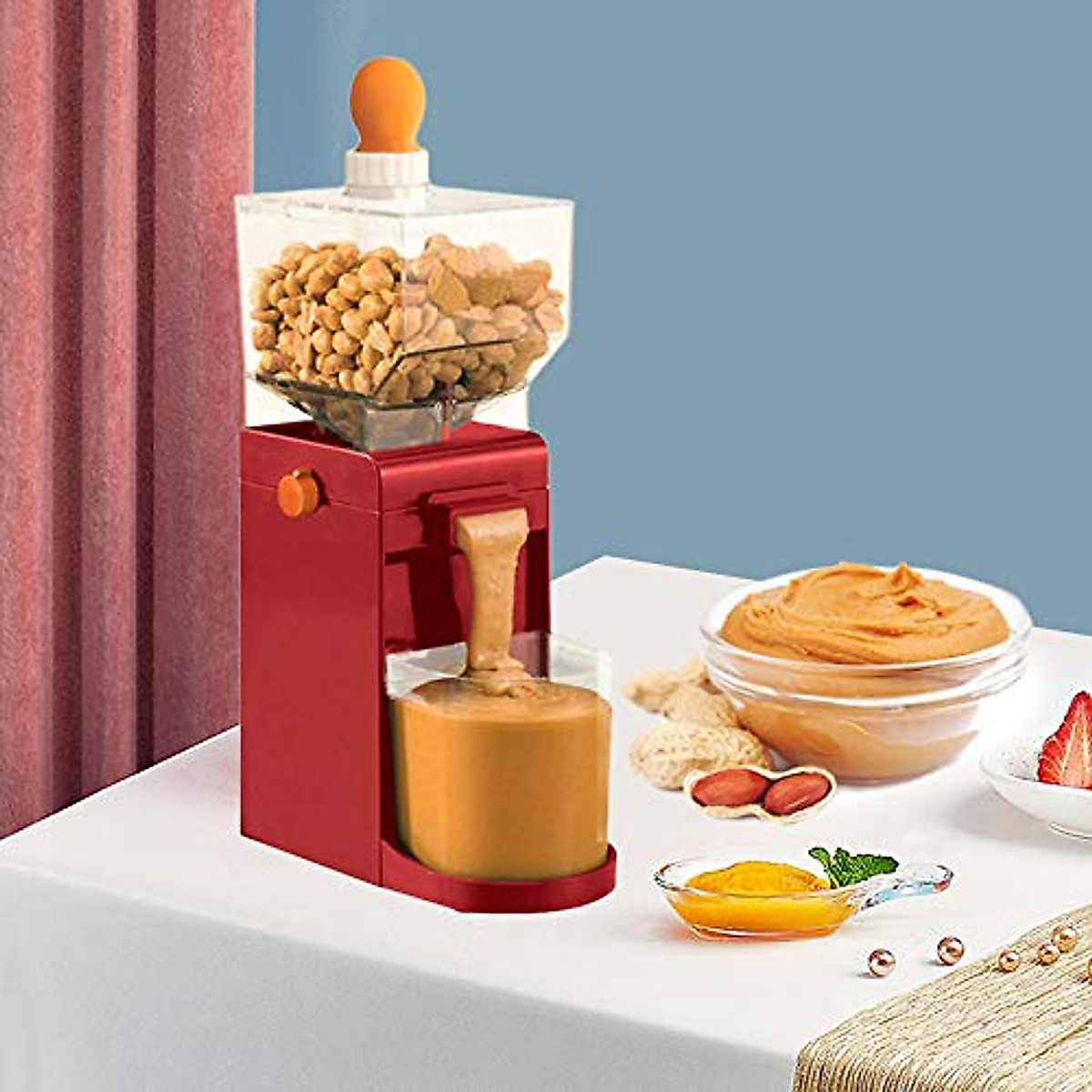 ZHWDD Home 220V Electric Peanut Butter Maker, 500Ml Portable Nut Butter Manufacturing Small Cooking Grinder for Coffee Corn Peanut Cashew Hazelnut Grain Mill
