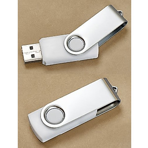 Premium Metal/White Swivel USB Flash Memory Drive 32GB