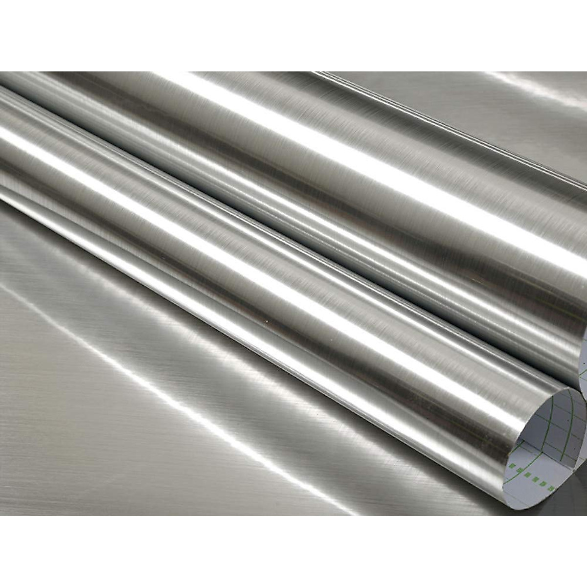 Yija Self Adhesive Brushed Metal Look Film Vinyl Waterproof Anti Greasy Counter Top Peel Stick Metallic Gloss Shelf Liner for Kitchen Cabinet 15.6inch by 79inch (Silver)