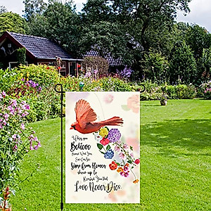 Eiyikof Cardinal Garden Flag Vertical Double Sided Farmhouse Burlap Yard Outdoor Decor 12.5x18 Inch-When you Believe Beyond What Your Eyes Can See Signs From Heaven Show up to Remind You that Love Never Dies