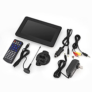 ciciglow 7'' Portable TV,1080P 16:9 HD Digital Television Color TFT-LED Rechargeable Battery Operated TV with Antenna,USB, Headphone Jack, AV Inputs,Small Memory Card Slot,for Kids Car Home