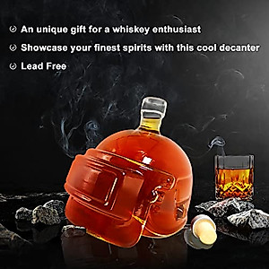 WUIIEN Whiskey Decanter Battle Helmet Jug Sobriety Royale Jedi-Liquor Glass Alcohol Bottle for Wine Bourbon Tequila Vodka Unique Anniversary Birthday Creative Gifts for Men Boyfriend Dad husband