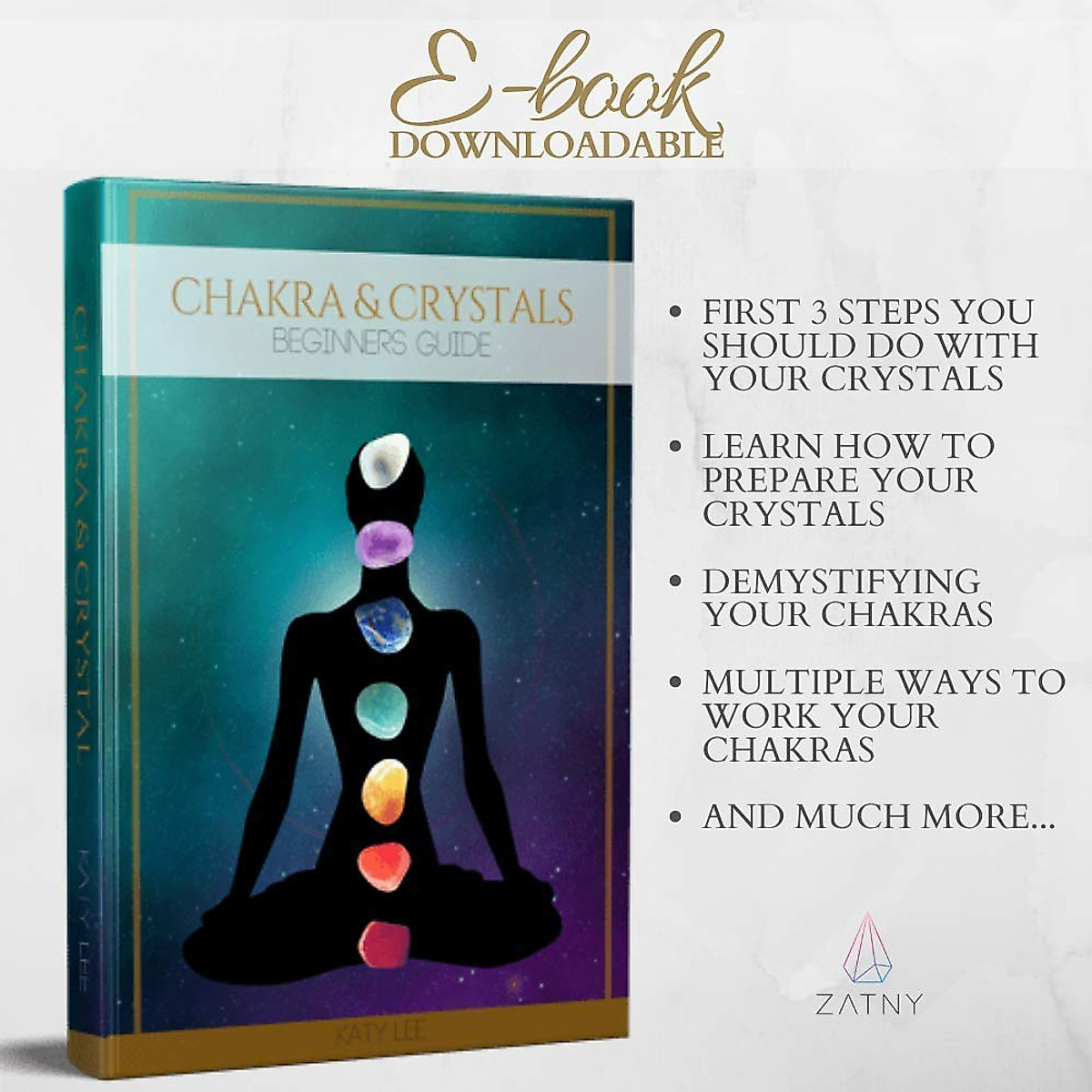 ZATNY Travel Chakra Crystals and Healing Stones Collection - 7 Chakra Set Tumbled Stones, Chakra Pendulum, Interchangeable Cage Necklace, Reference Card, Portable Case, Ebook