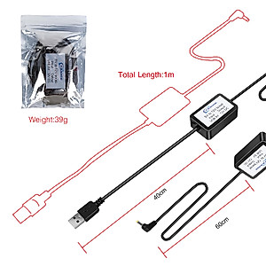 YAXIGE USB 5V to 12V DC Socket Mobile Cable 4mm x 1.7mm, Compatible with Dot Devices, USB Boost Converter Cable, Power Adapter Cable, LED Small Lighting, Small Fan Speaker