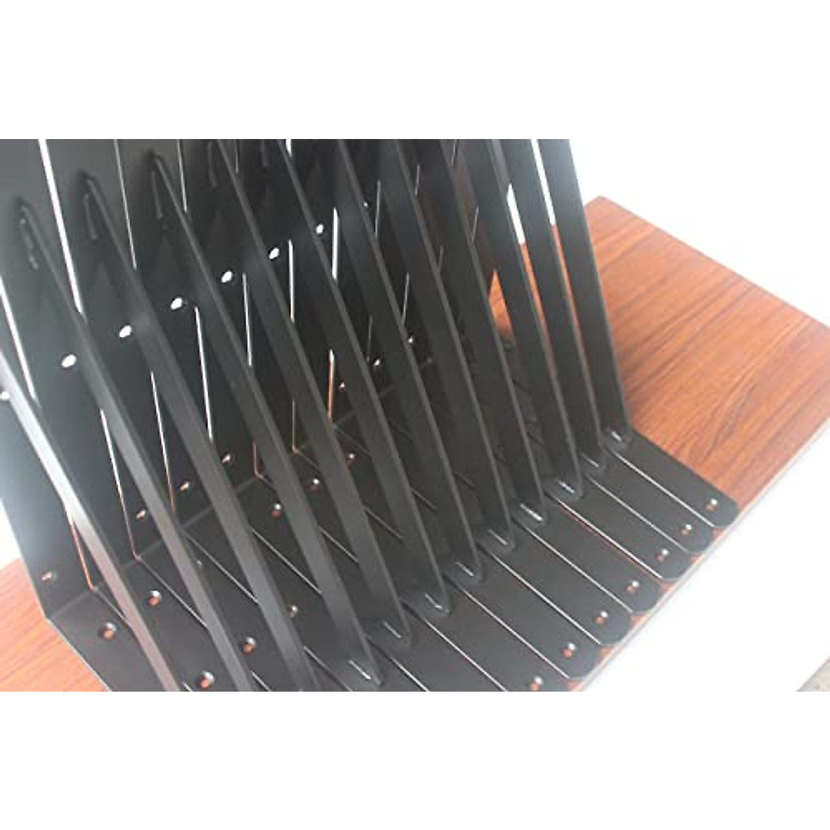 12 Pack L12" x H 8" Black Heavy Duty Shelf Brackets with Screws Metal Shelf Brackets Shelf Support Angle Brackets for Shelves L Brackets Heavy Duty Floating Shelf Brackets