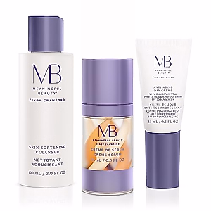 Meaningful Beauty Anti Aging Daily Skincare System with Crème de Serum, 3-pc kit, white