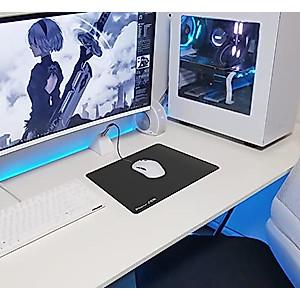 Bitpro LGM Hard Mouse Pad,Unique 3 Layers Mouse Pad with Plastic Surface,Compatible with High DPI Mice Quick Gestures Enhance Precision for Gaming and Office-Large (11.6"x9.5") Black (Black - 1 pc)