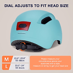 GROTTICO Adult Bike Helmet with Light - Dual Certified for Bicycle Scooter Skateboard Road Cycling Skating Helmet