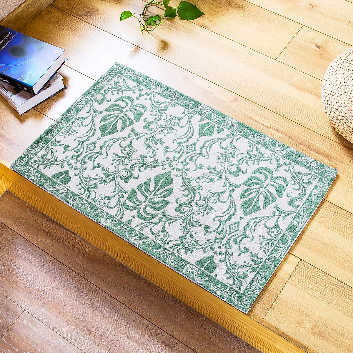 Original Indoor Doormat, Monstera Leaves Door Mats Indoor Rug, 24X36 inch Machine Washable Low-Profile Inside Door Mat for Entryway