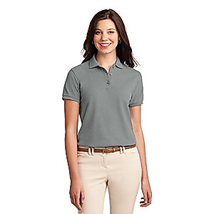Port Authority Ladies Silk Touch Polo M Cool Grey