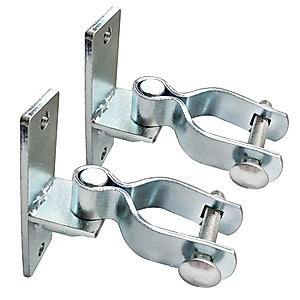2 Pack 1-3/8 Inch Wall Mount Gate Hinge Metal Hinges Fence Post Chain Link Fence Frame Hinge Outdoor Gate Hardware (Screws Included)