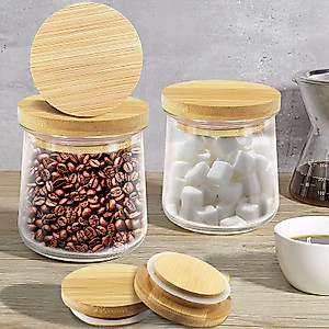 Oui Yogurt Jar Lids Set, 12 Pack Lids for Oui Yogurt Jars Reusable Bamboo Wooden Updated Oui Jar Lids with Silicone Sealing Rings Perfect for Oui Yogurt Jars