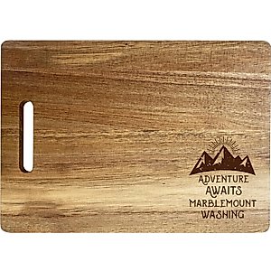 Marblemount Washington Camping Souvenir Engraved Wooden Cutting Board 14" x 10" Acacia Wood Adventure Awaits Design