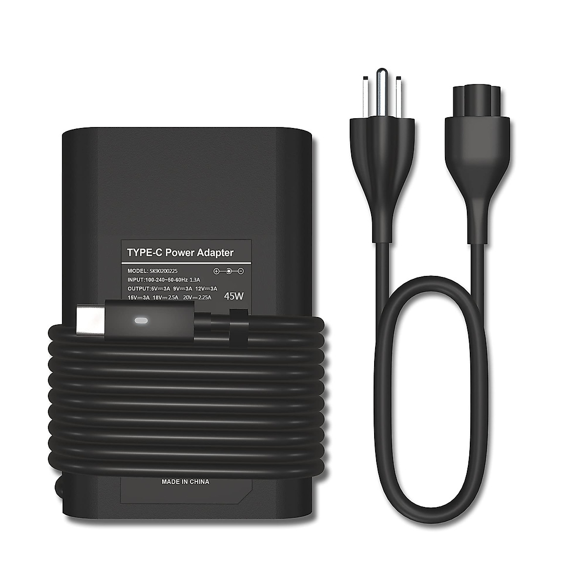 45W USB C Adapter Power Charger for DELL XPS 11 12 9250; Dell XPS 13 9360 9365 9370 9333 9380,Latitude 7275 7370 5175 5285 5290-2in1 7390-2in1,LA45NM150,0HDCY5,04RYWW