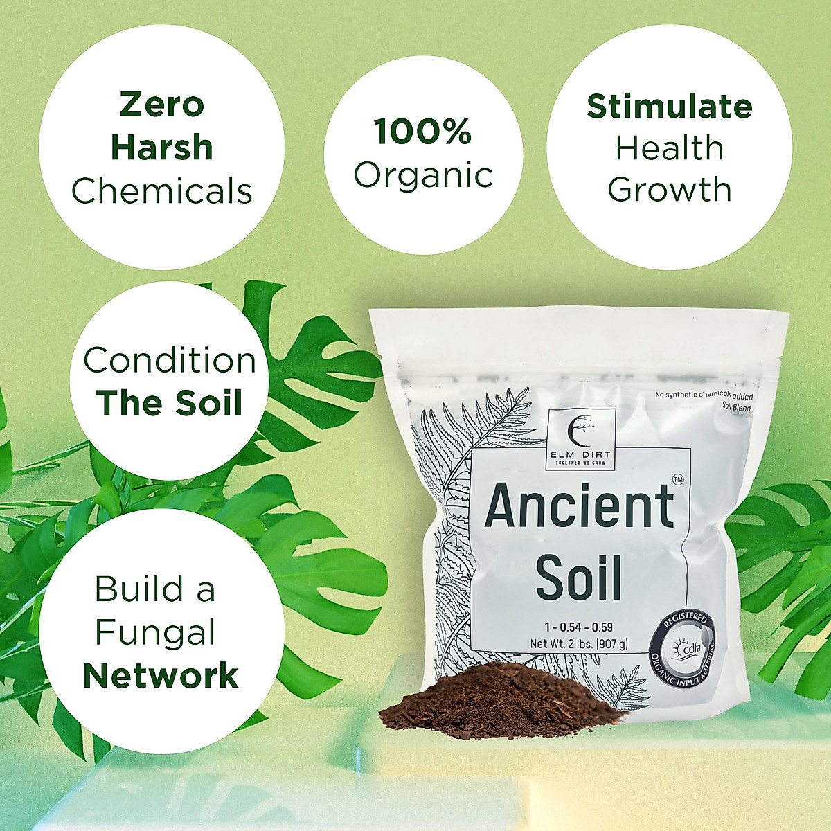 Elm Dirt Premium Ancient Soil for All Plants - Organic Plant Soil for Outdoor Plants & Indoor Plant Soil | Garden Soil for Plant Nutrients Growth & Protect your Plants Bugs - Roots Organic Soil (2lbs)