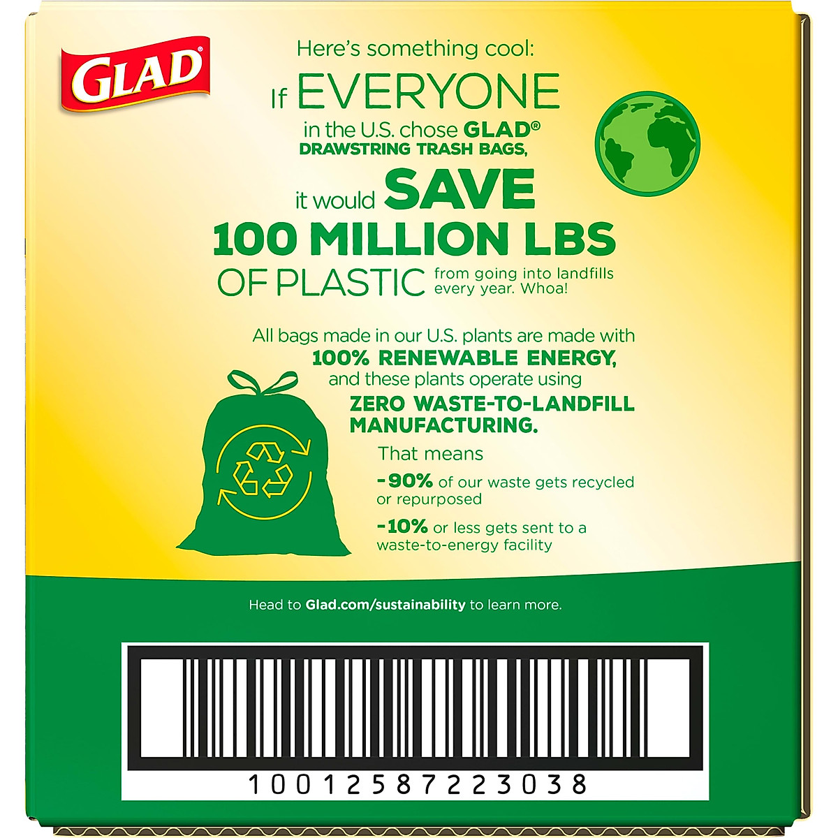 GLAD ForceFlex Tall Kitchen Drawstring Trash Bags, 13 Gallon Grey Trash Bag for Kitchen Trash Can, Odor Shield, Odor Eliminator and Leak Protection, 110 Count