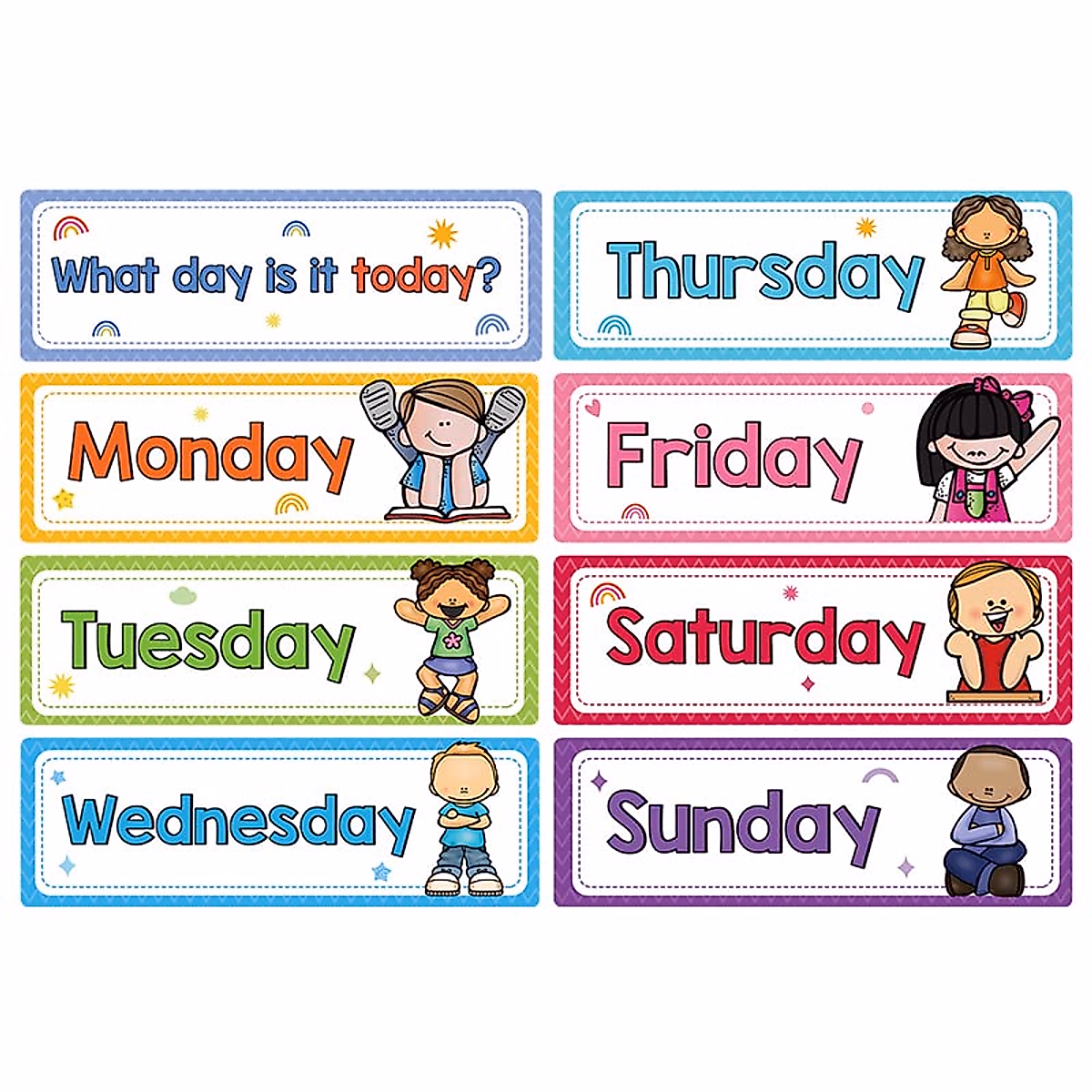 Lachilly 24 Pcs, 3 Themes Days of The Week/Seasonal/Months of The Year Flash Cards Subject Titles for Bulletin Board Headliners Classroom Decoration English Words
