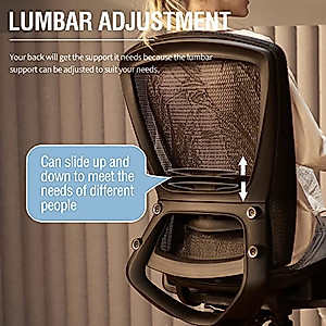 ELABEST Mesh Office Chair,Ergonomic Computer Desk Chair,Sturdy High Back Task Chair - Adjustable Lumbar Support & Armrests,Tilt Function,Swivel Wheels,Comfortable Wide Seat,Executive Home Office Chair