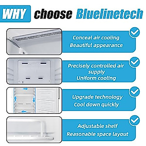 BLUELINETECH Display Refrigerator 18.6Cu.ft, 33-45℉, White, for Food and Beverage Refrigeration, for Commercial Kitchen, Home, Canteen, Restaurant