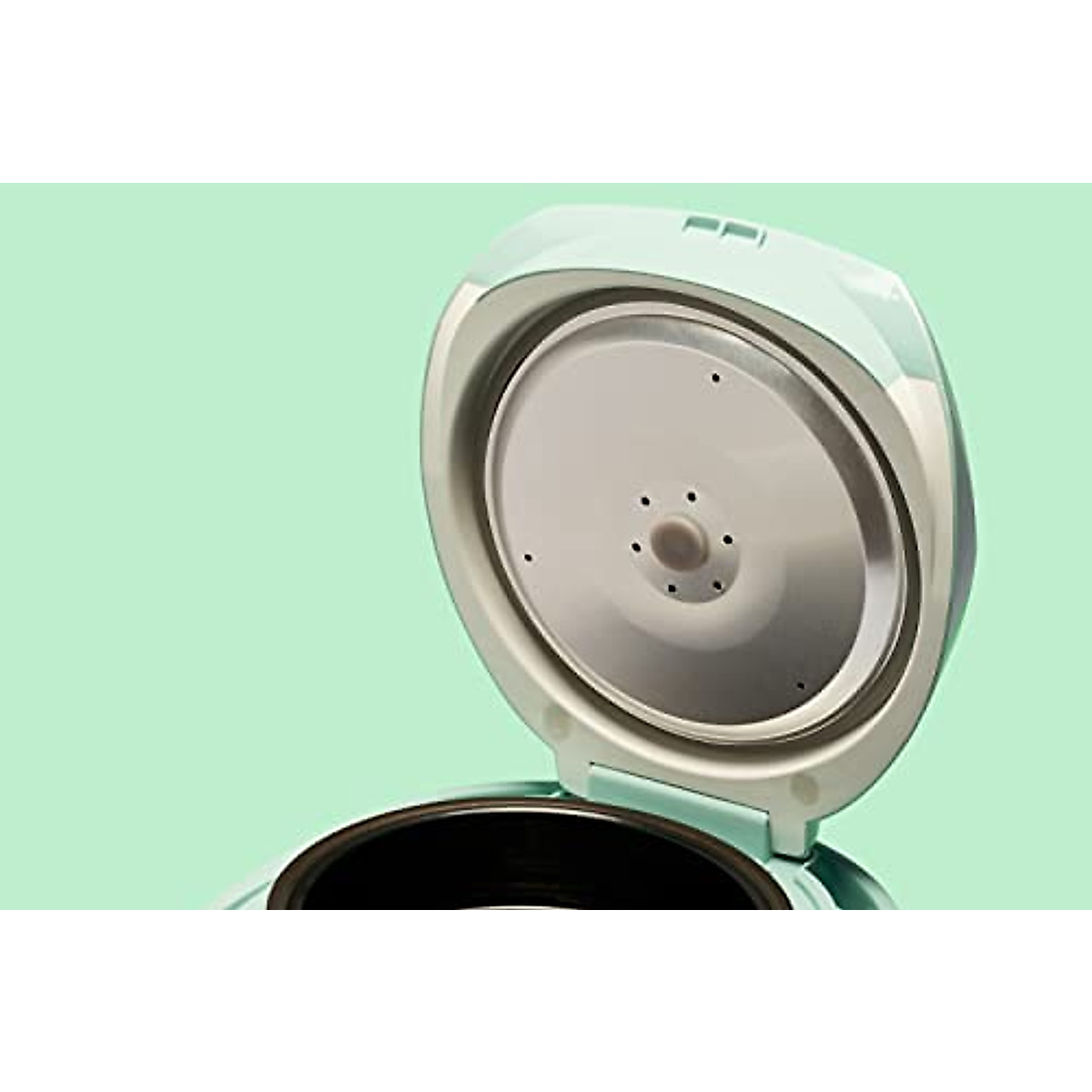 Reishunger Digital Mini Rice Cooker & Steamer, Mint with Keep-Warm Function & Timer - 3.5 Cups - Small Rice Cooker Japanese Style with Ceramic Inner Pot - 8 Programs - 1-3 People